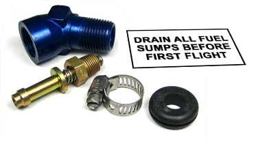 Piper Fuselage Tank Fuel Drain Kit | Aircraft Spruce