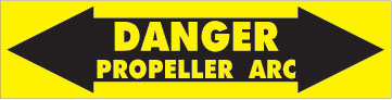 Danger Propeller Arc Warning Decal | Aircraft Spruce
