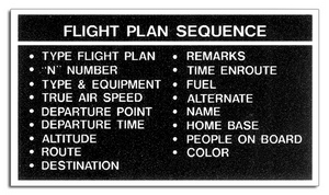 Flight Plan Sequence Checklist Placard | Aircraft Spruce