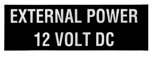 External Power 12 Volt DC Placard | Aircraft Spruce
