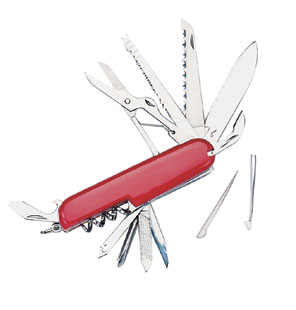 Red Swiss Army Type 11 Function Pocket Knife | Aircraft Spruce