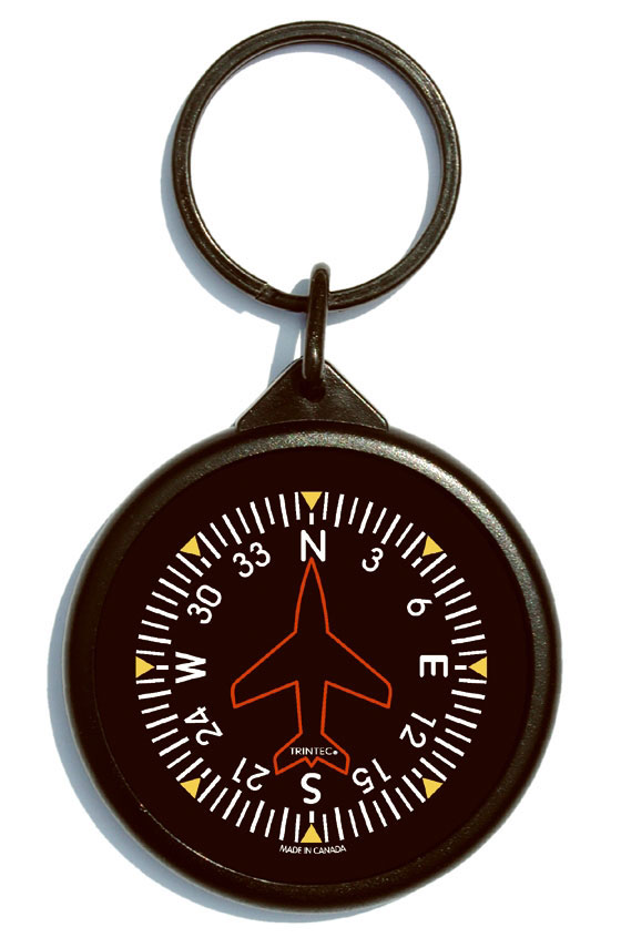 Trintec Round Directional Gyro Key Chain | Aircraft Spruce
