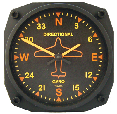 6 Inch Vintage Directional Gyro Clock | Aircraft Spruce