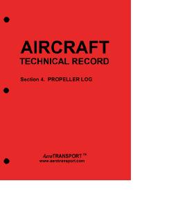 AeroTransport Section 4 - Propeller Logbook | Aircraft Spruce