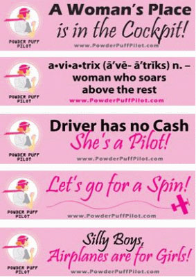 Powder Puff Pilot Bumper Stickers | Aircraft Spruce