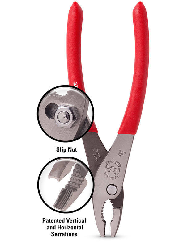 Vampliers 7" Slip Joint Stripped Screw Removal Pliers | Aircraft Spruce