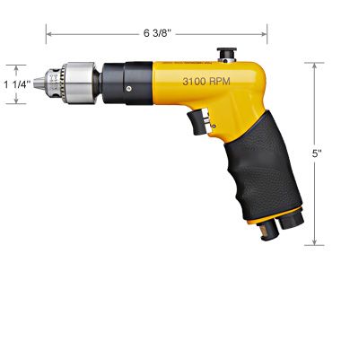 Nova® Compact Reversible Pistol Grip Drill with 1/4 Chuck and Key ...