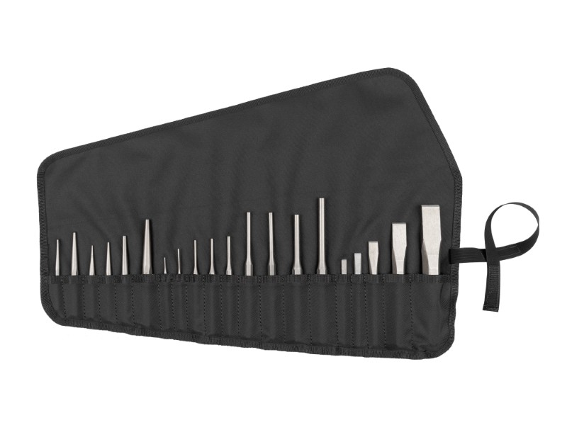 Tekton Punch and Chisel Set with Pouch, 20-Piece (Center, Solid, Pin ...