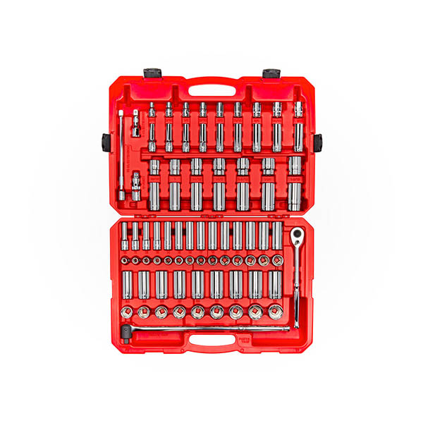 Tekton 1/2 Inch Drive 6-Point Socket and Ratchet Set with Case - 83 ...