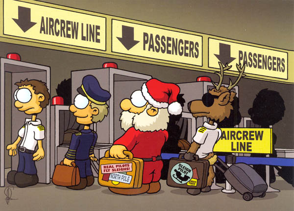 Christmas Greeting Cards - Santa At Tsa Check 10 Pack | Aircraft Spruce