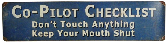 Co-Pilot Checklist Metal Sign | Aircraft Spruce