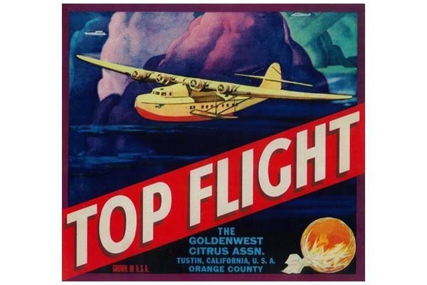 Top Flight Orange Label Postcard | Aircraft Spruce