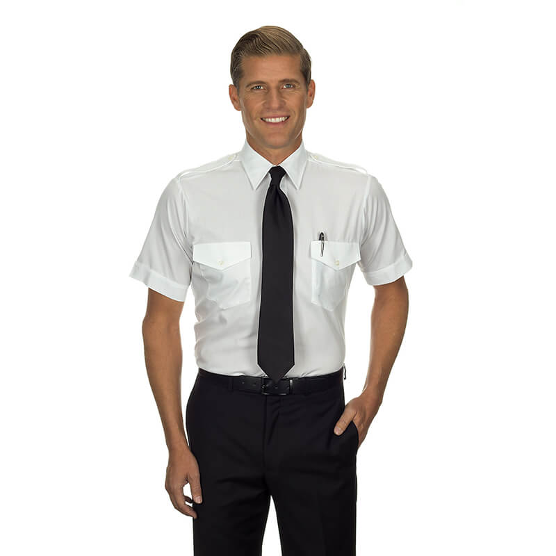 Aviator Pilot Shirts Men White Short Sleeve | Aircraft Spruce