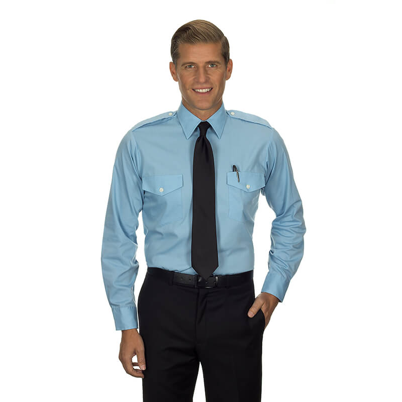 Aviator Pilot Shirts Men Blue Long Sleeve | Aircraft Spruce