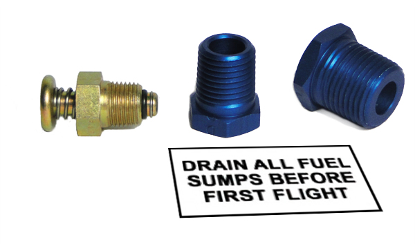 Piper Wing Tank Fuel Drain Kit | Aircraft Spruce