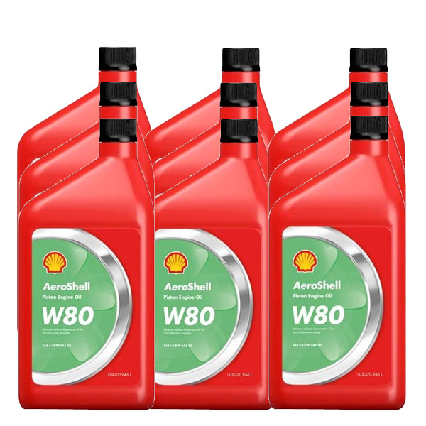 AeroShell Oil W80 SAE 40 - Case Of 6 Quarts | Aircraft Spruce