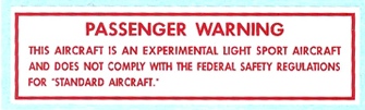 Passenger Warning Decals 4-1/8 X 1-1/8 | Aircraft Spruce