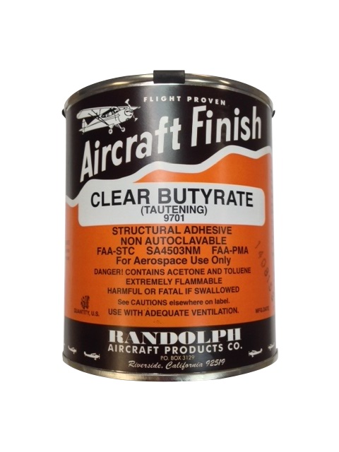 Randolph 9701 Clear Butyrate Tautening Dope | Aircraft Spruce