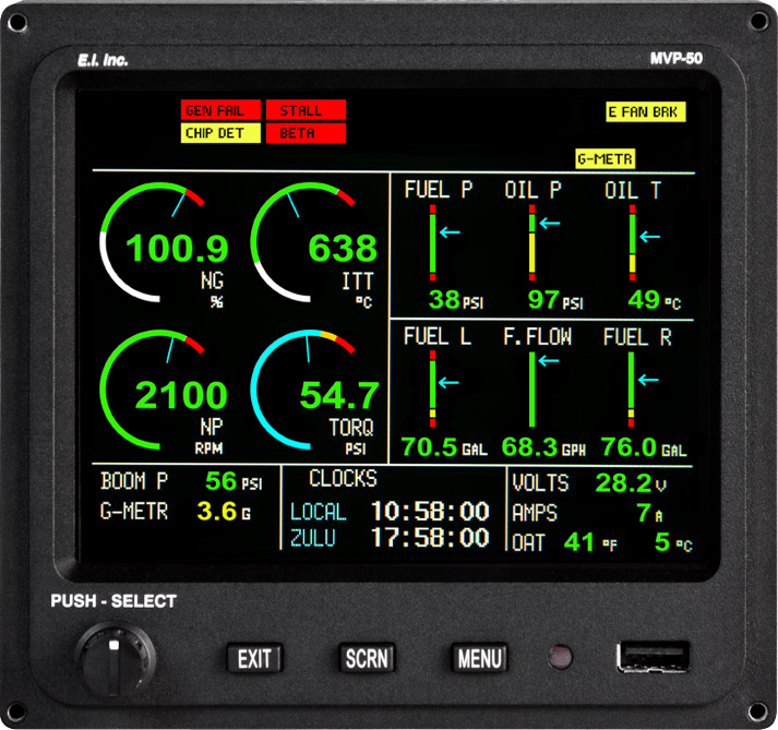 Mvp-50T Certified Turboprop & Jet Engine Monitor - TSO'd | Aircraft ...