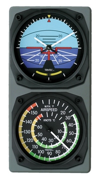 Trintec Artificial Horizon Clock/Airspeed Indicator Thermometer ...
