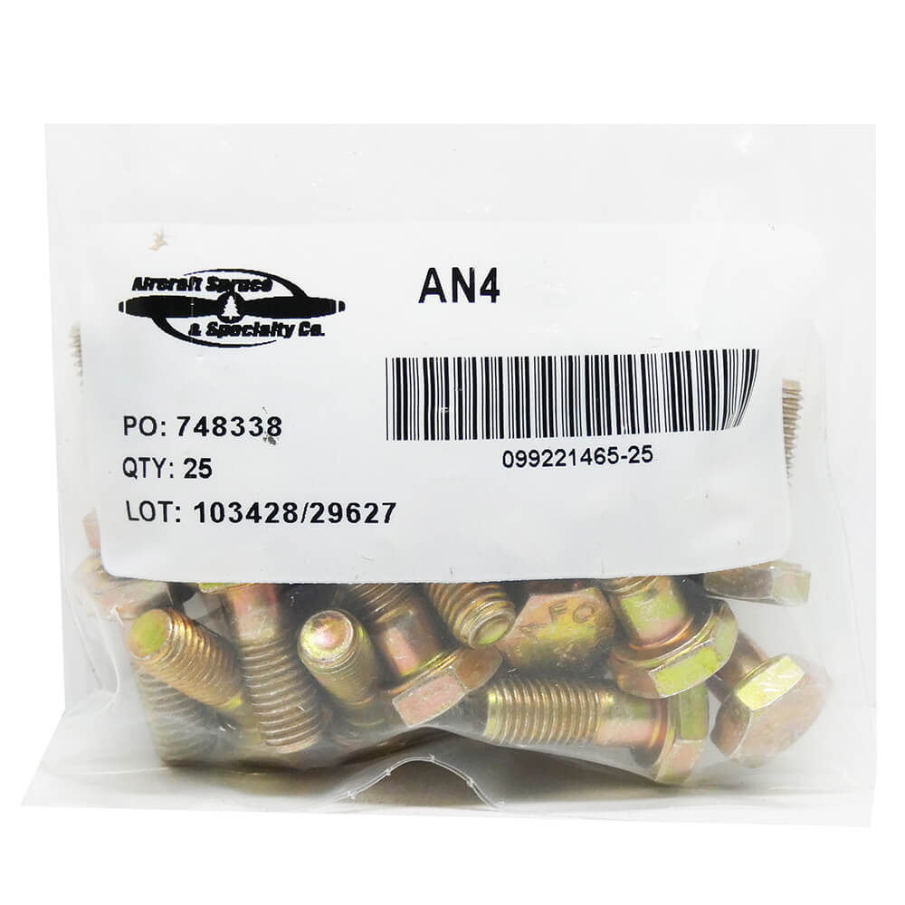 Bolt Undrilled AN4-5A (Pack Of 25) | Aircraft Spruce