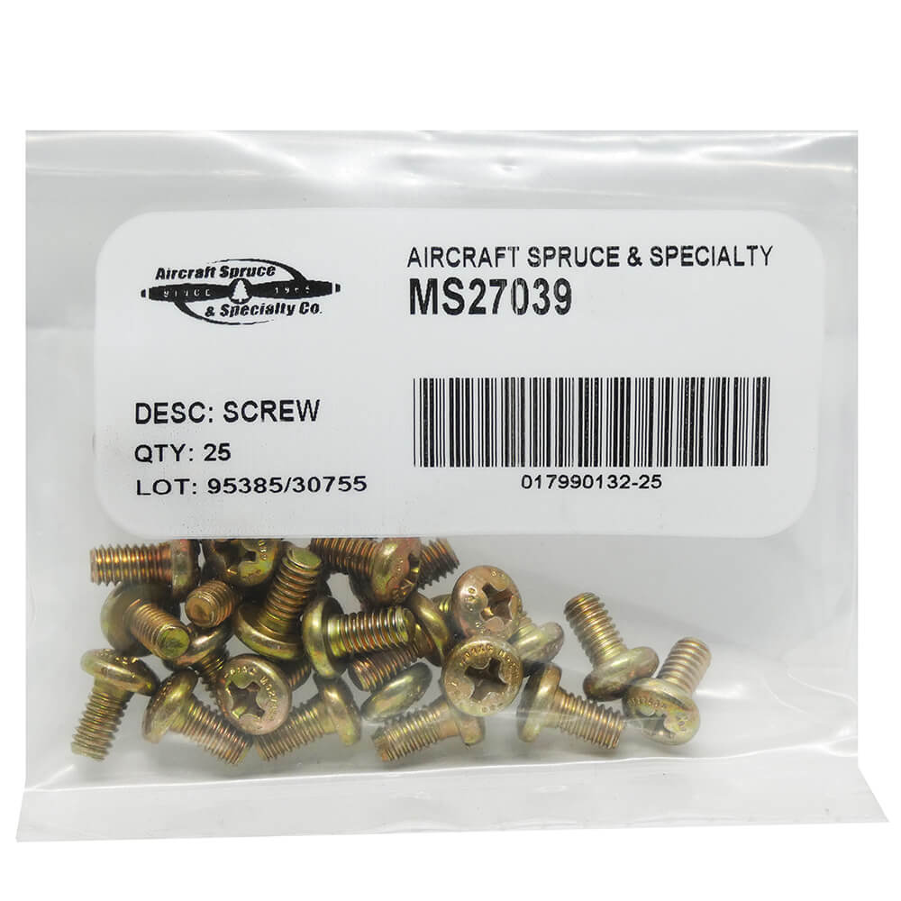 Machine Screw MS27039-0808 (Pack Of 25) | Aircraft Spruce