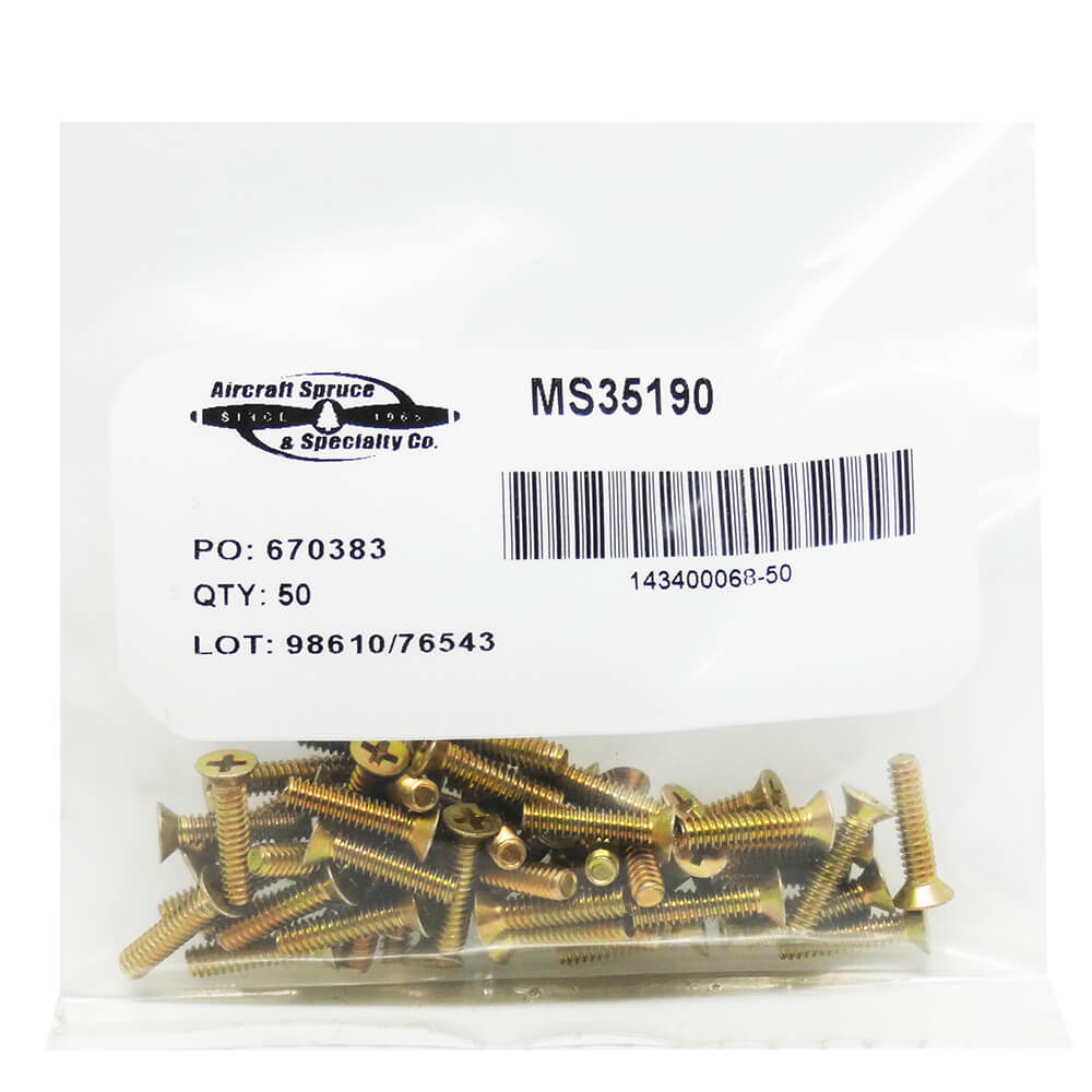 Machine Screw MS35190-240 (Pack Of 50) | Aircraft Spruce