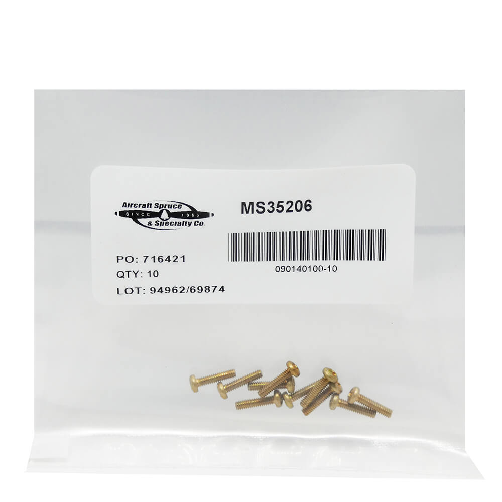 MS35206-281 Screw (Pack Of 10) | Aircraft Spruce