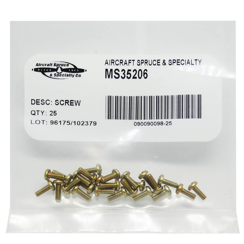 Machine Screw MS35206-248 (Pack Of 25) | Aircraft Spruce