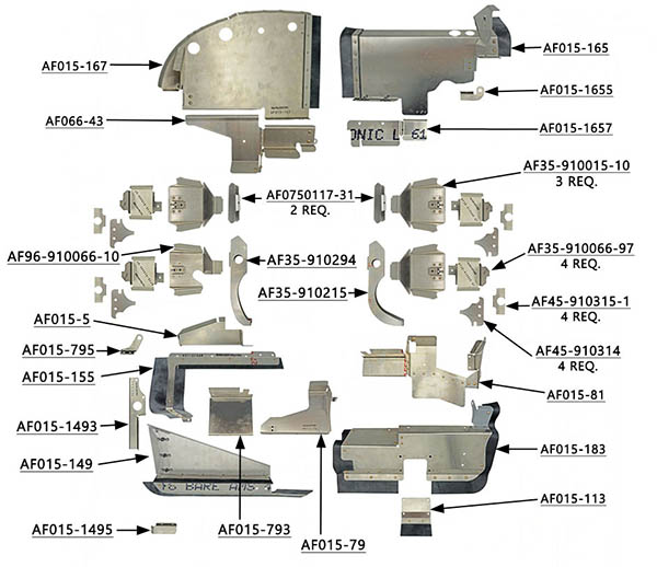 Airforms Inc. Engine Baffle Kit Bare Black - B9555-BRBK | Aircraft Spruce