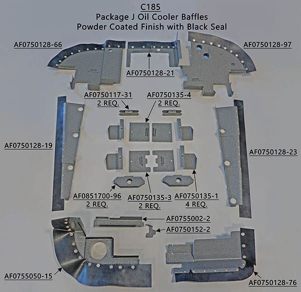 Airforms Inc. Engine Baffle Kit Powder Coated - C185-PKGJ-PCBK ...