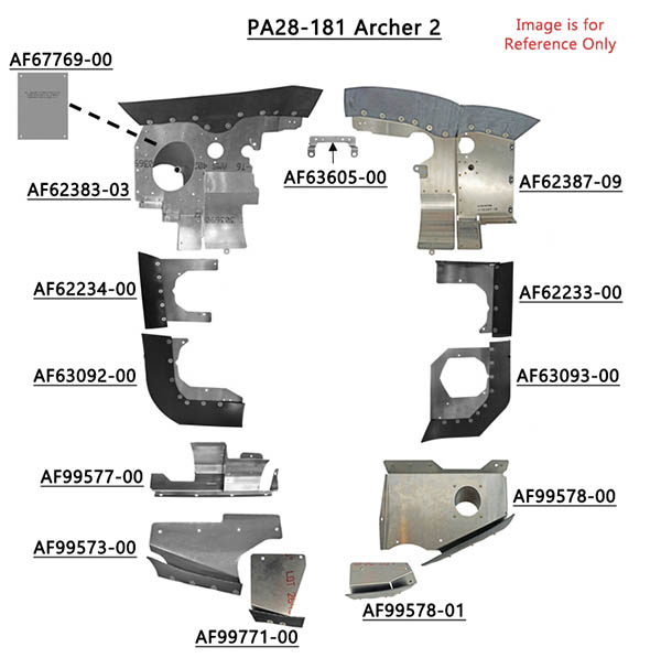 Airforms Inc. Engine Baffle Kit Powder Coated Blu Seal - PA28181-2PCBL ...